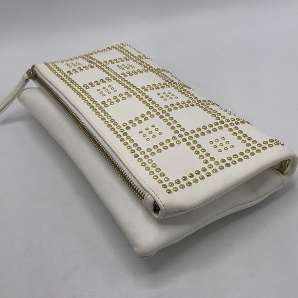 Max Edition | Bags | Max Edition White Studded Clutch Crossbody Bag ...